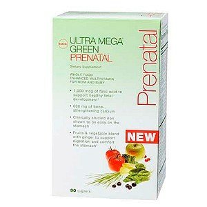 GNC Ultra Mega Green Prenatal 绿色蔬果产前孕妇超级综合维生素 90 Caplets